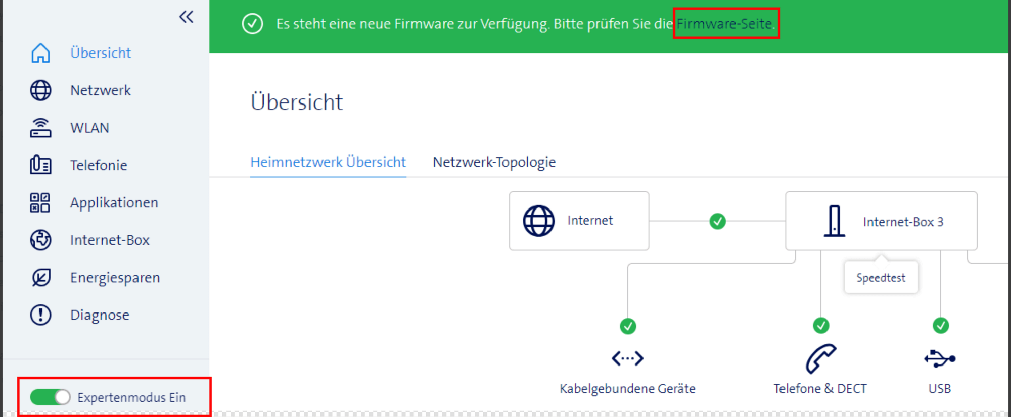 Updating firmware for Swisscom devices | Swisscom